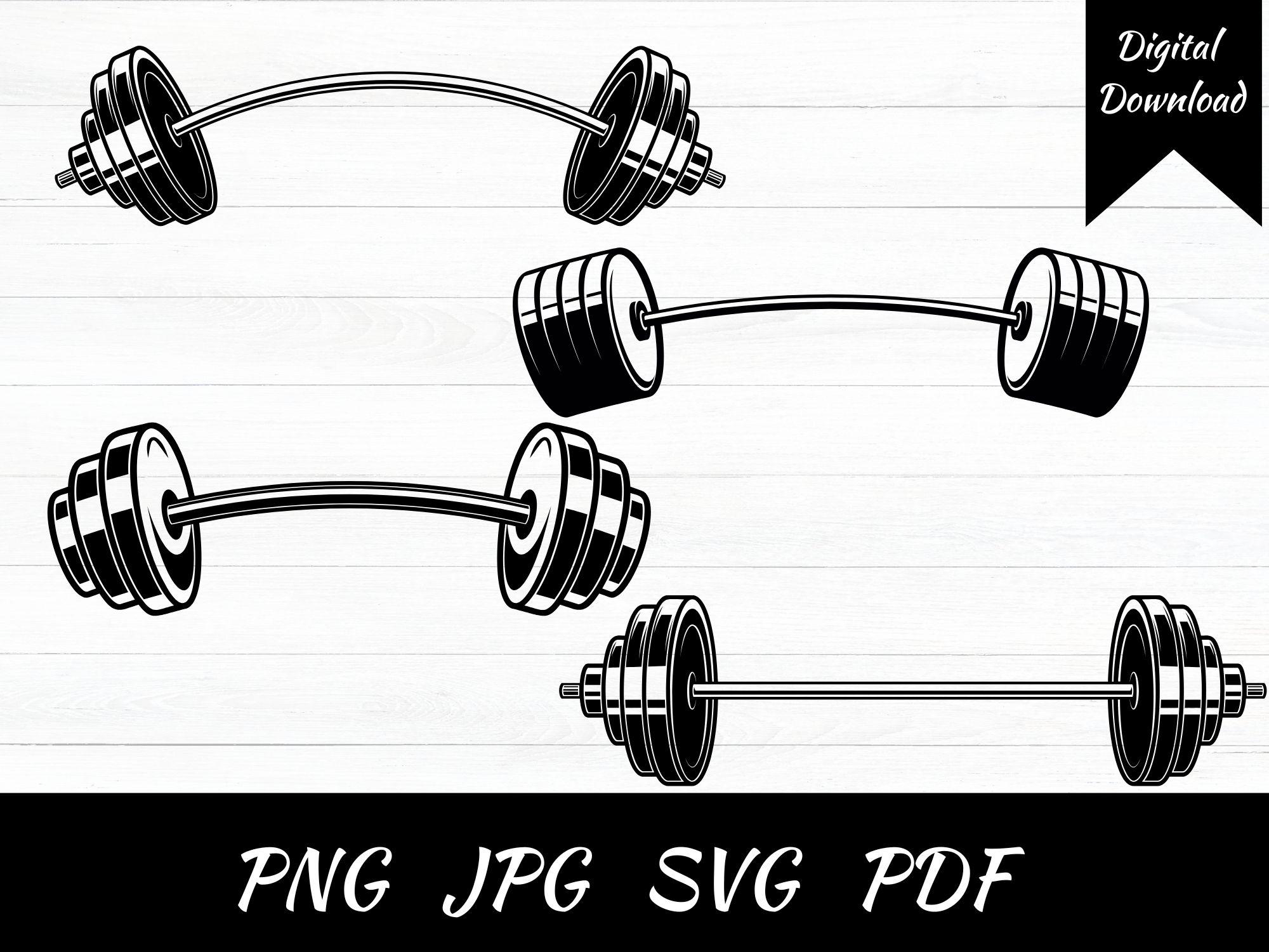 Barbell SVG, Weights Clipart, Fitness Cut Files (digital Download) - Etsy