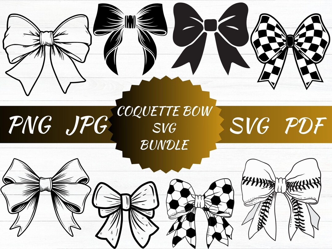 Coquette Bow Bundle Svg,checkered Coquette Bow Svg,retro Coquette ...