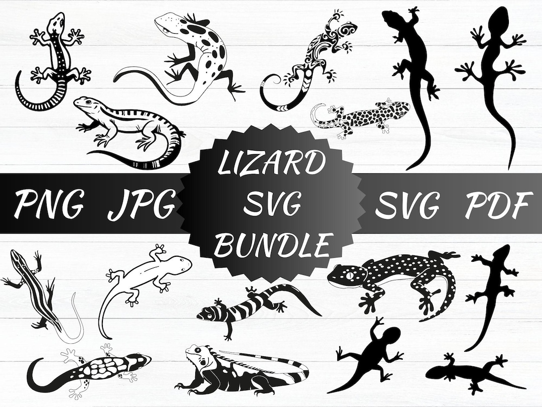 LIZARD SVG Bundle Gecko Cricut Reptile Png for Shirts Salamander Cut ...