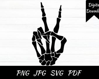 Skeleton Peace Sign, Skeleton Peace Hand, Skeleton Hand Instant ...
