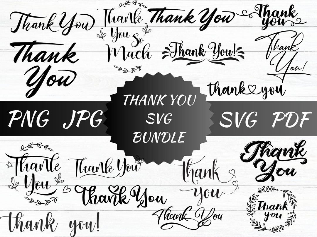Thank You SVG Bundle,thank You Sign,thank You Clipart Svg,thank You Cut ...