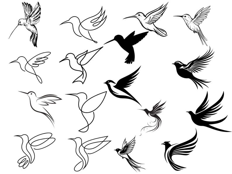Hummingbird SVG, Bird Svg, Flying Bird Svg, Hummingbird Cricut, Bird ...