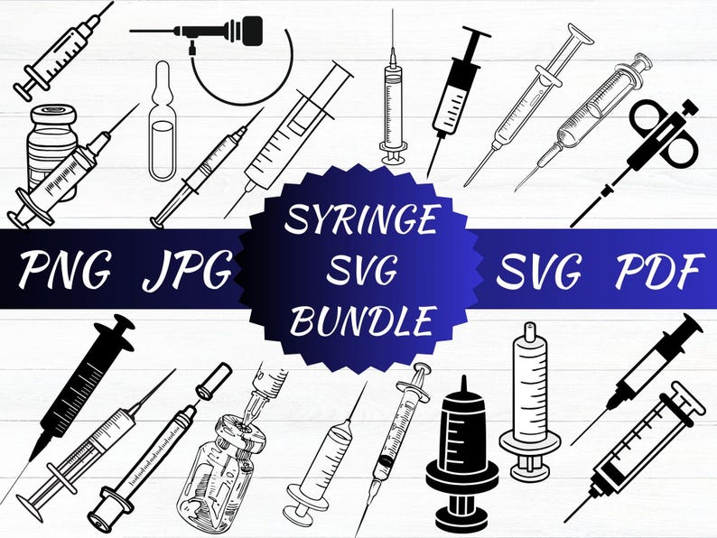 SYRINGE SVG Bundle Needle CRICUT Equipment Cut File Syringe Svg ...