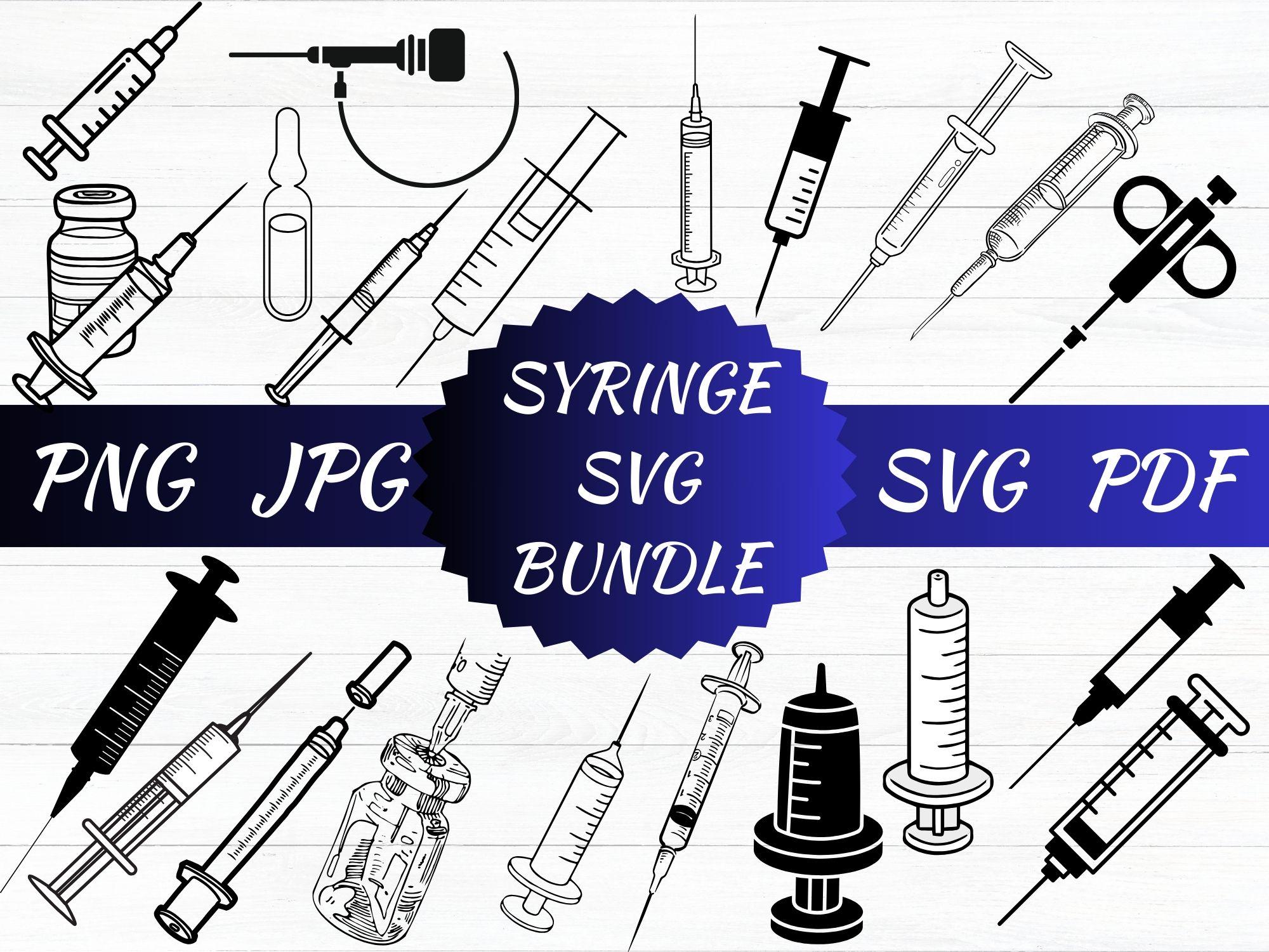 SYRINGE SVG Bundle Needle CRICUT Equipment Cut File Syringe Svg ...