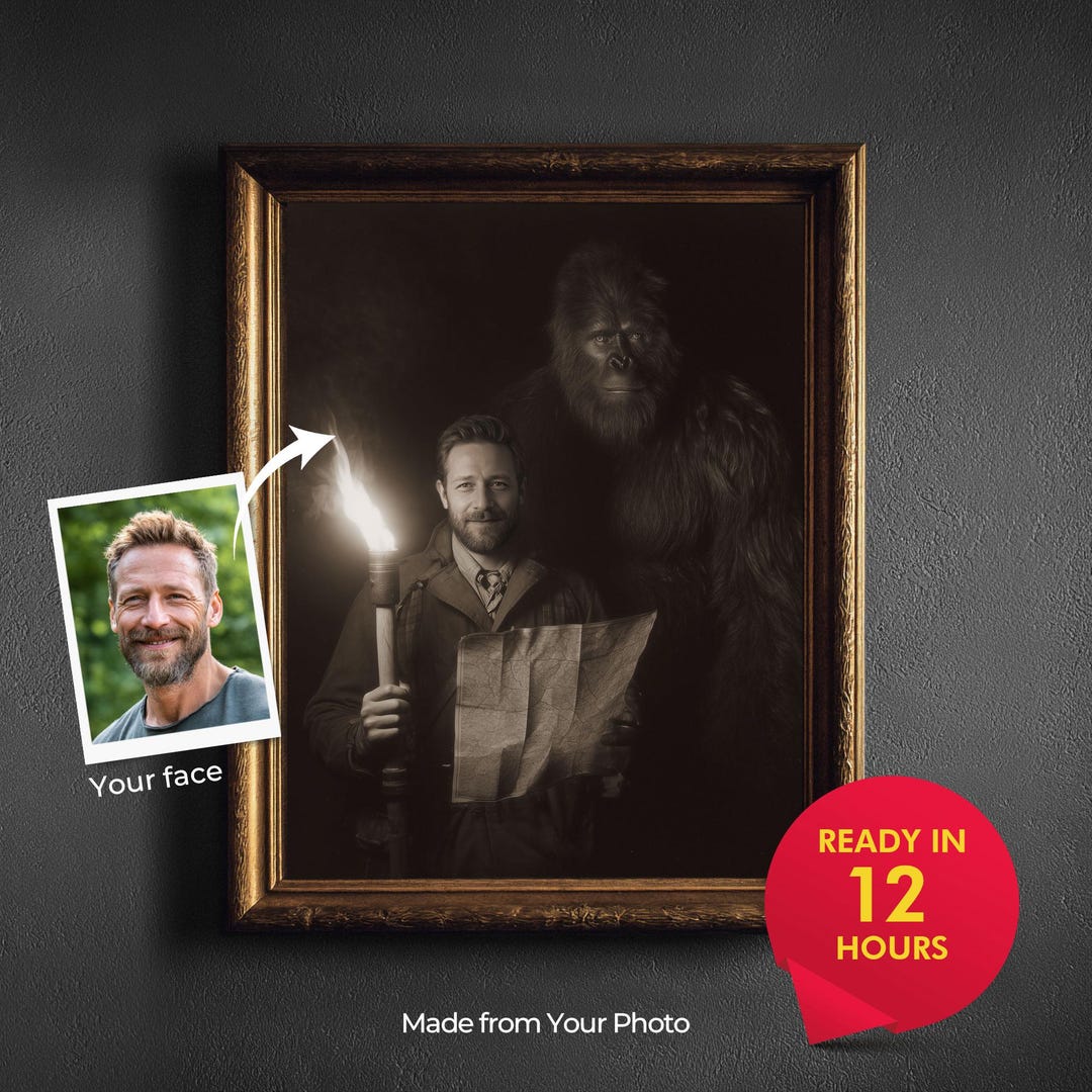 Personalized 1890s Explorer Portrait, Vintage Adventurer Wall Art ...