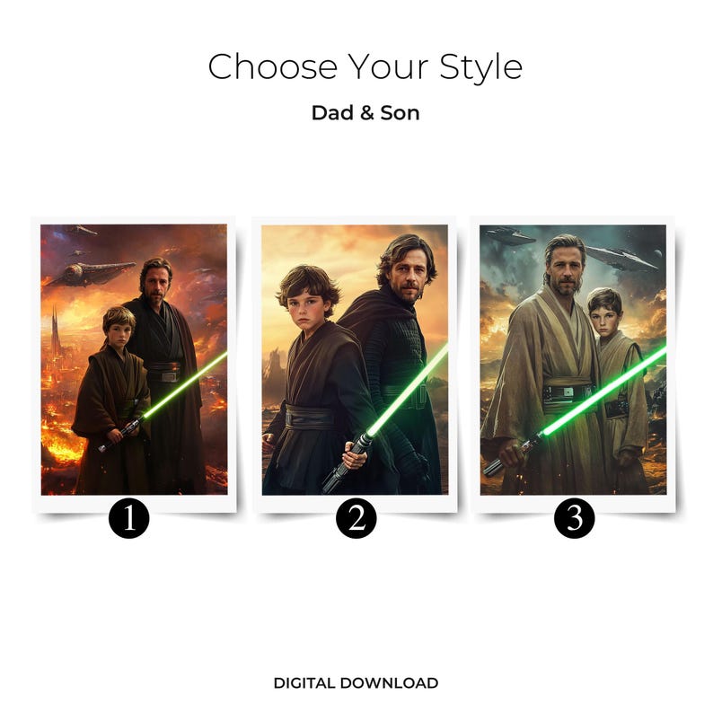 Custom Star Wars Family Portrait Galactic Family Art Hand-drawn Jedi ...