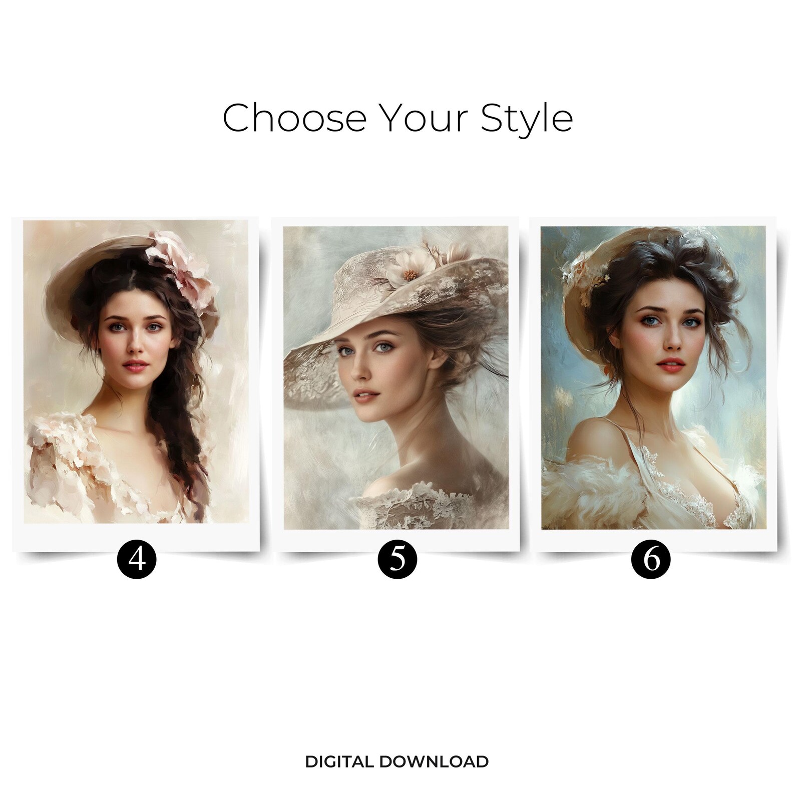 Custom Victorian Woman Portrait From Photo Vintage Style Digital ...