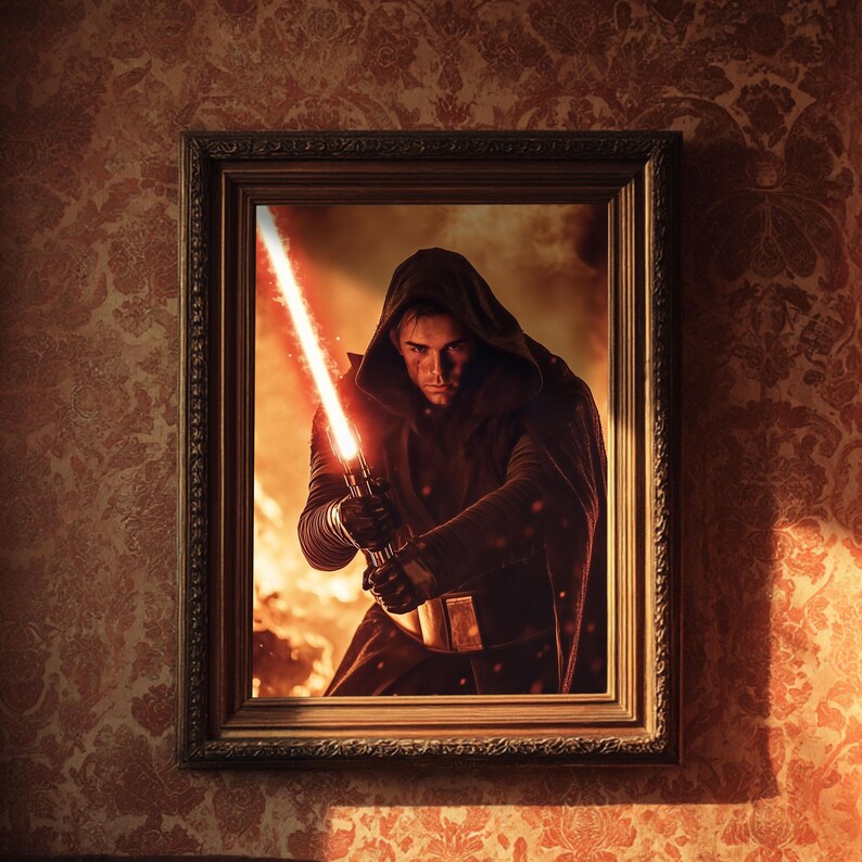 Custom Star Wars Portrait for Him Personalized Jedi Portrait From Photo ...