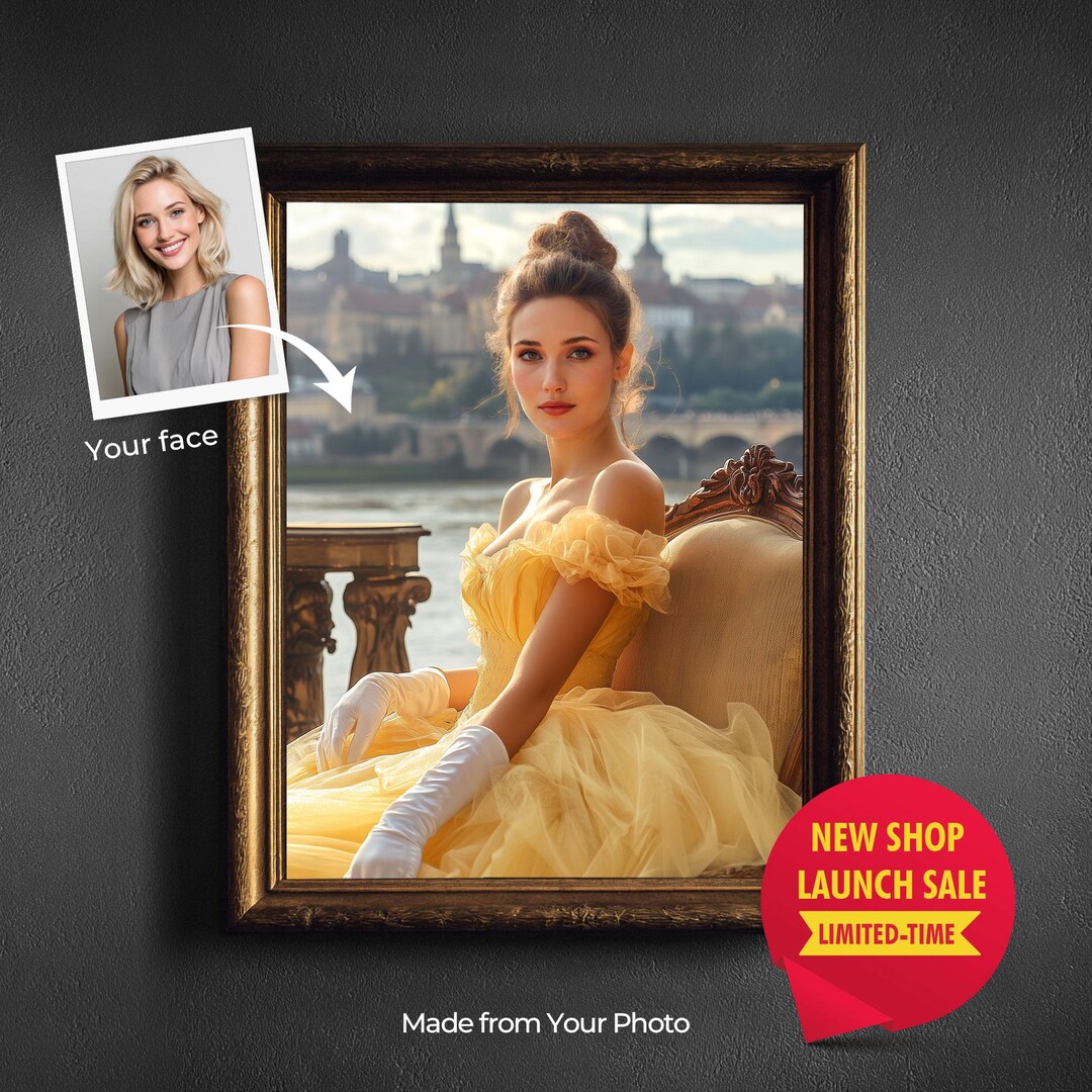 Custom Royal Portrait From Photo, Bridgerton Style Princess Painting ...