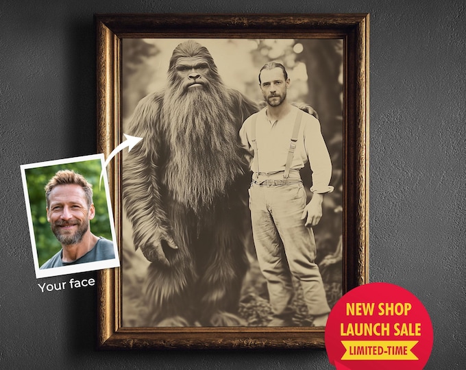 Personalized 1890s Explorer Portrait With Cryptid, Custom Historical ...