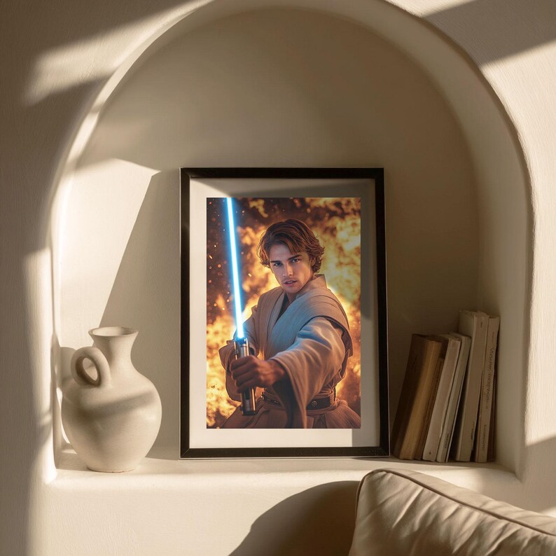 Custom Star Wars Portrait for Him Personalized Jedi Portrait From Photo ...