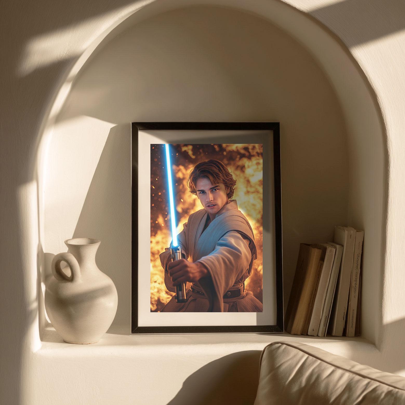 Custom Star Wars Portrait for Him Personalized Jedi Portrait From Photo ...