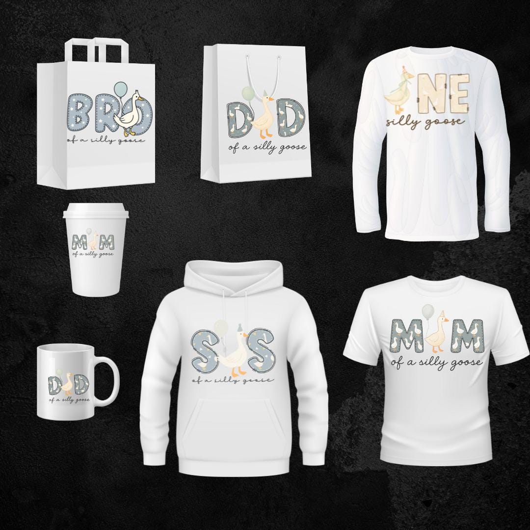 Mom, Dad, Sis, Bro, One of A Silly Goose, Family Goose Theme PNG, Funny ...