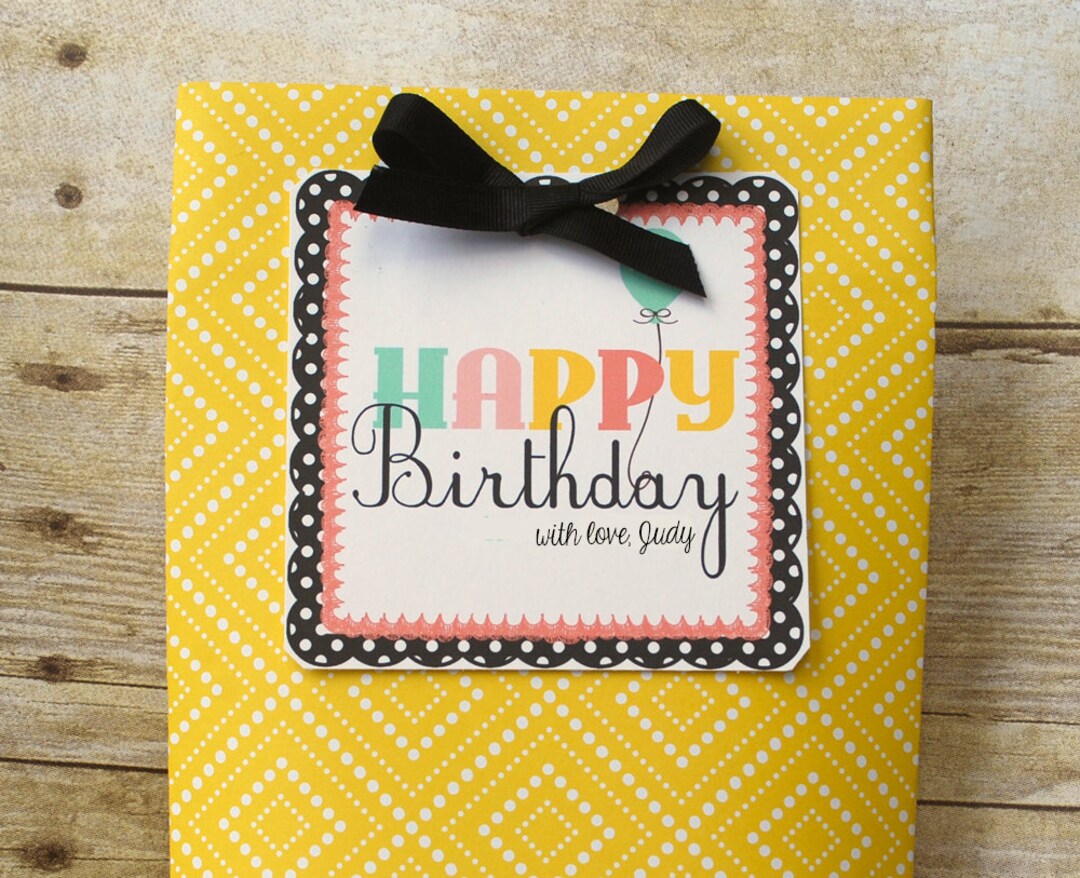Instant Download Printable Custom Happy Birthday Tag, Personalized ...