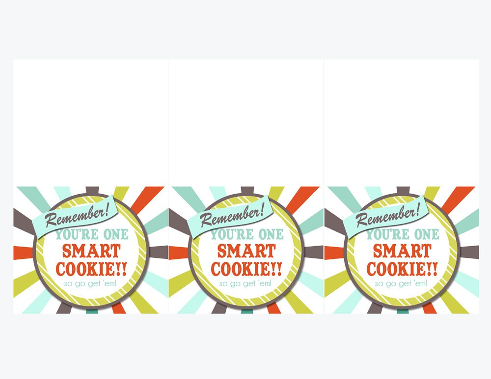 Printable Smart Cookie Topper, Blue, Instant Download Good Luck on ...