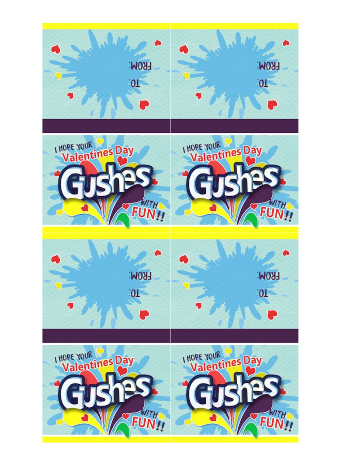Instant Download Gushers Valentine Topper Printable, Personalized ...