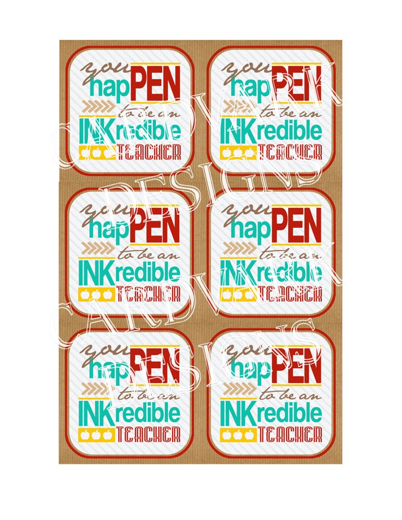 Printable Teacher Gift Tag, Happen to Be an Incredible Teacher, End of ... Printable Teacher Gift Tag, Happen to Be an Incredible Teacher, End of ...