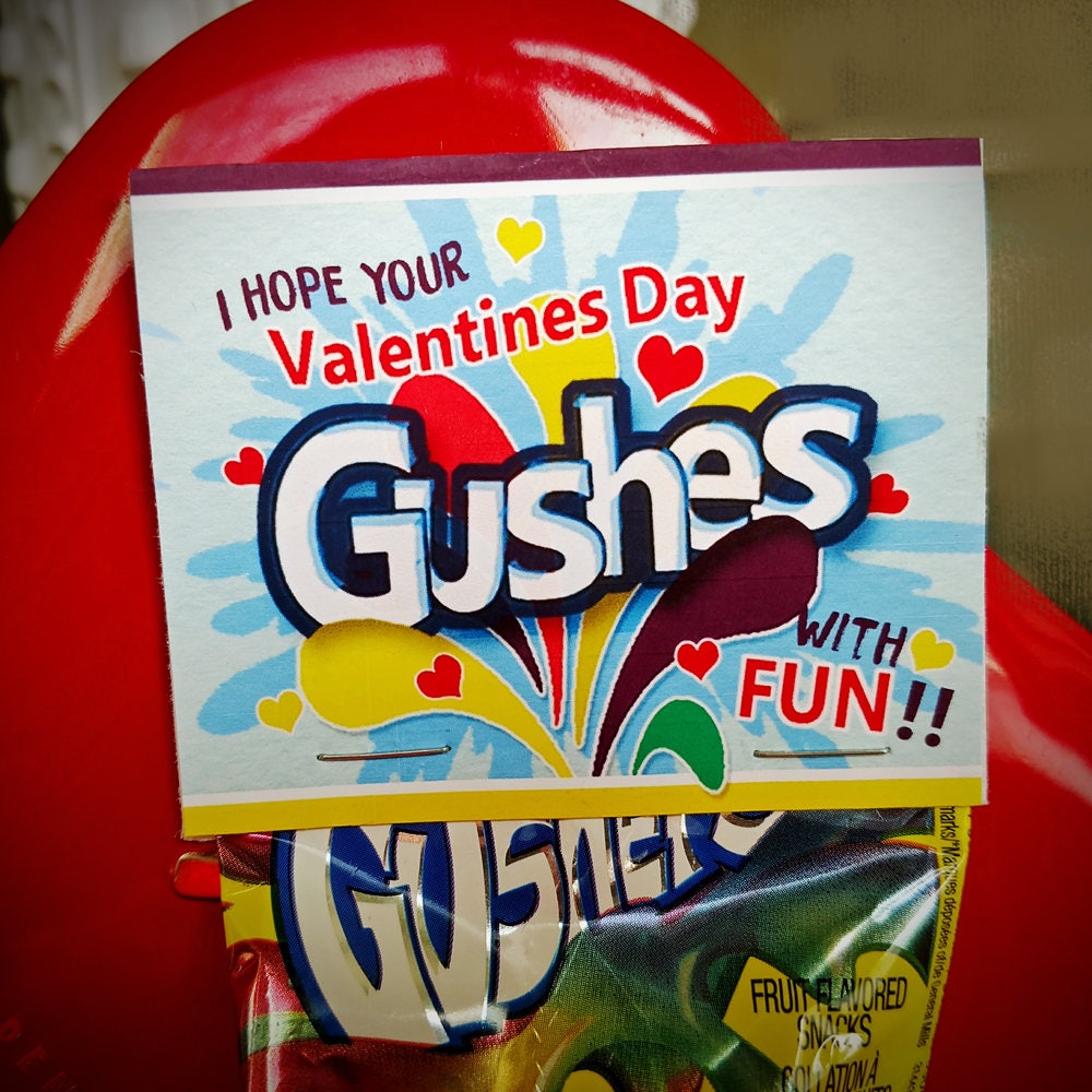 Instant Download Gushers Valentine Topper Printable, Personalized ...