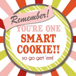 Printable Smart Cookie Topper, Pink, Instant Download Good Luck on ...