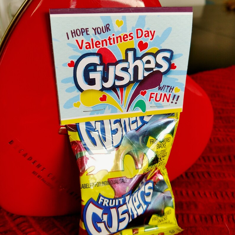 Instant Download Gushers Valentine Topper Printable, Personalized ...