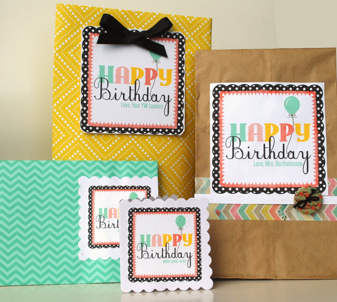 Instant Download Printable Custom Happy Birthday Tag, Personalized ...