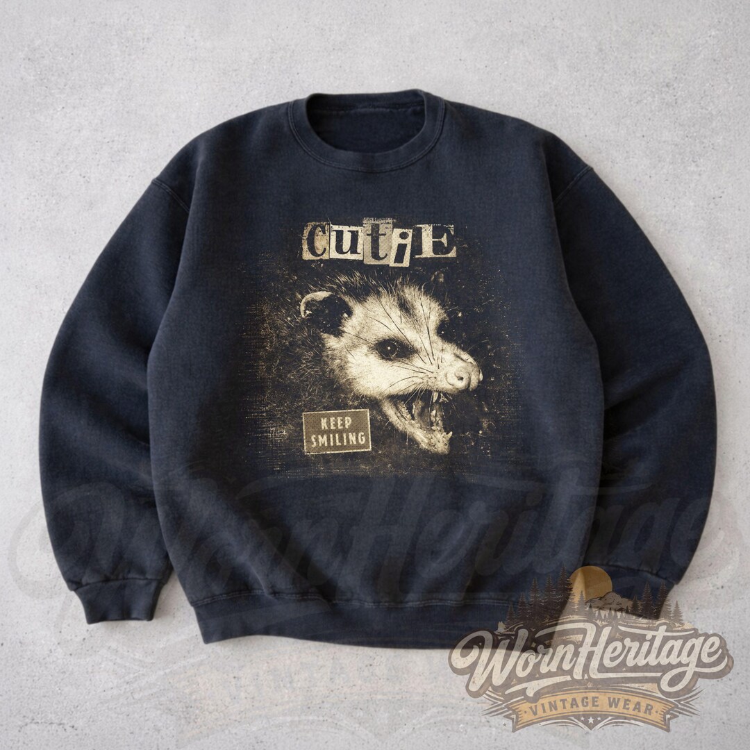 Comfort Colors Vintage Possum Sweatshirt Ironic Wildlife Animal Art ...