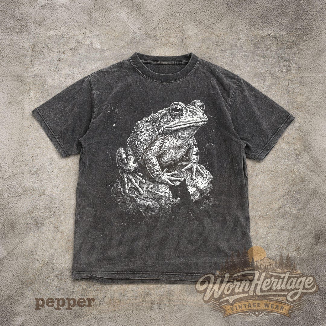 Comfort Colors Vintage Frog Grunge T-shirt, Cottagecore Toad Graphic ...