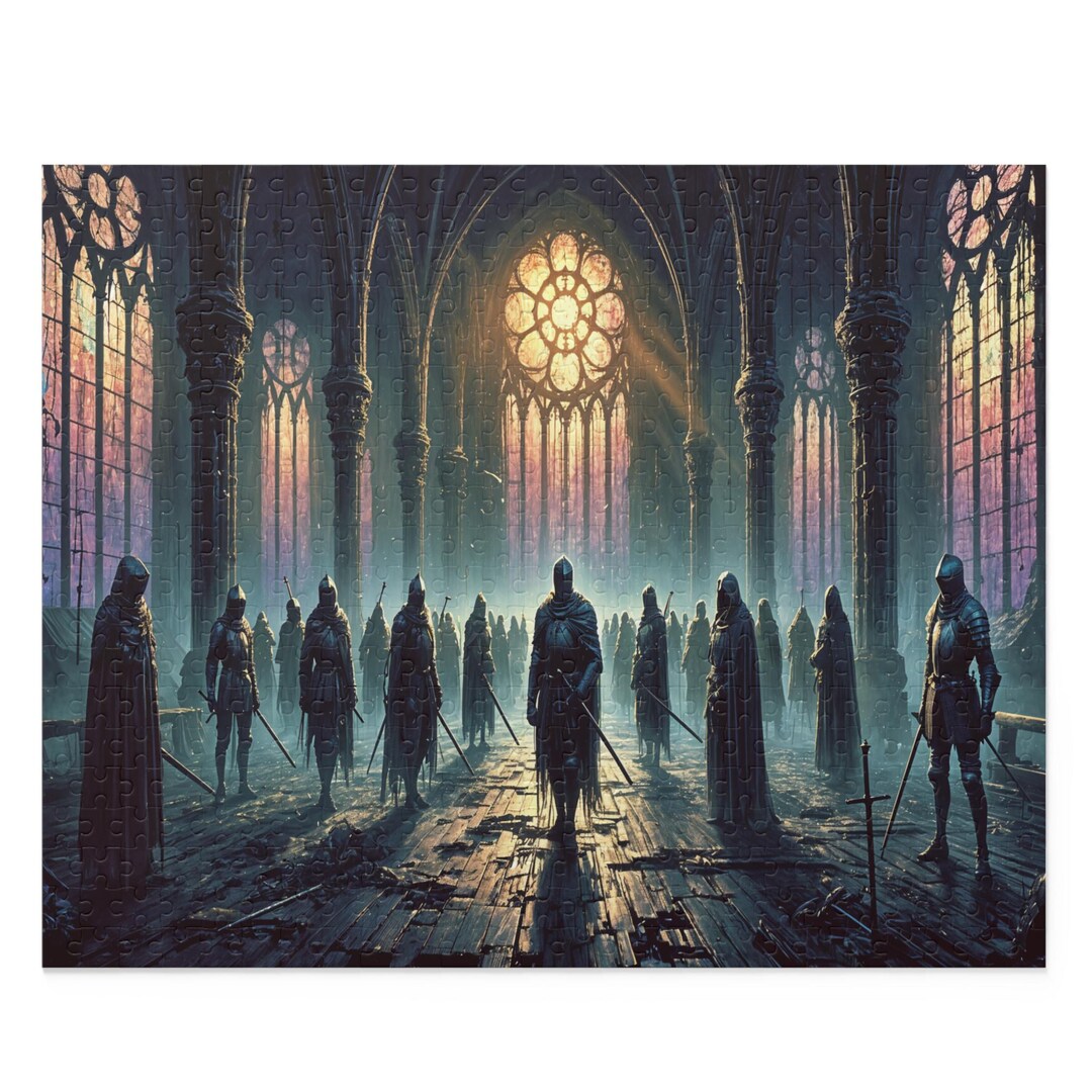 Gothic Knight Puzzle – One Facing the Silence | Dark Fantasy Jigsaw Art ...