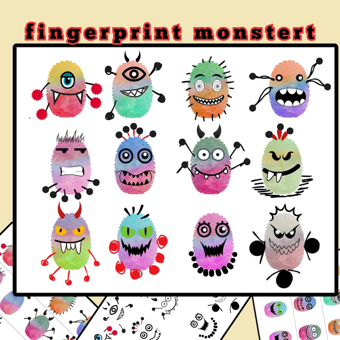 Fingerprint Art, Nursery Art Print, Preschool Printable, Homeschool ...