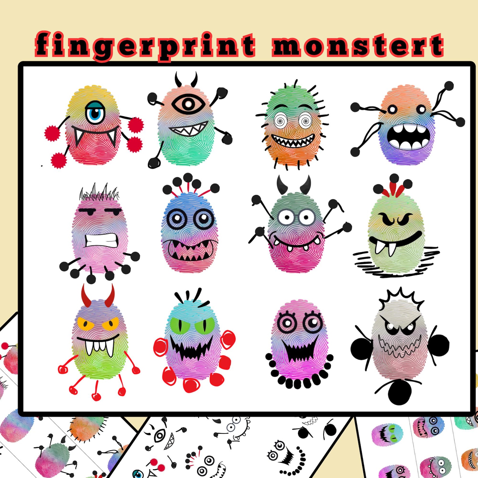 Fingerprint Art, Nursery Art Print, Preschool Printable, Homeschool ...