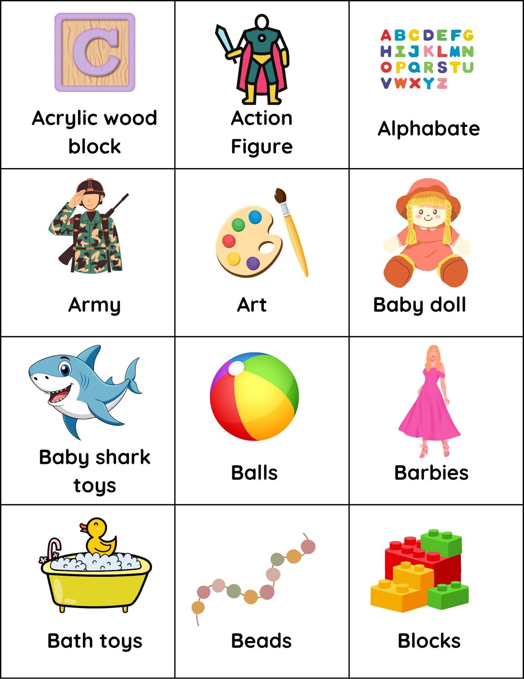 Toy Bin Labels Playroom Label, Toy Storage Box Organization Kids ...