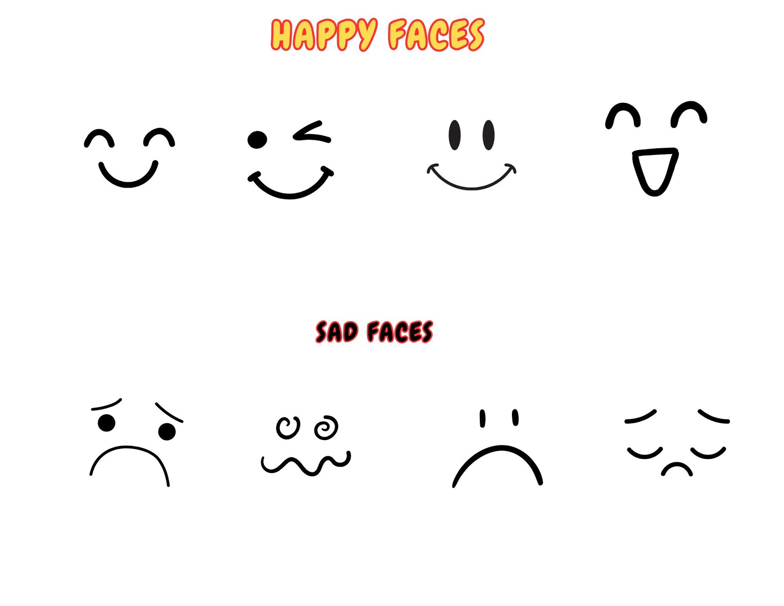 Fingerprint Faces Emotions Activity, Preschool Learning Printable ...