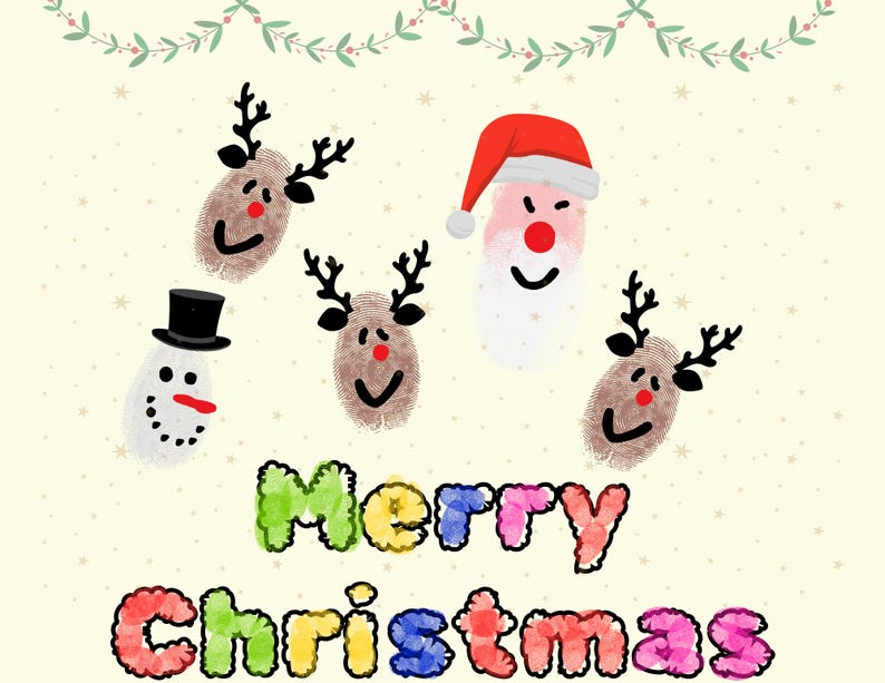 Card From Child, Fingerprint Art, Coloring Holiday, Farm Decor Print ...