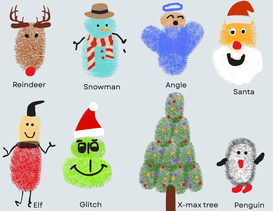 Fingerprint Christmas Art – Preschool Holiday Activity - Etsy