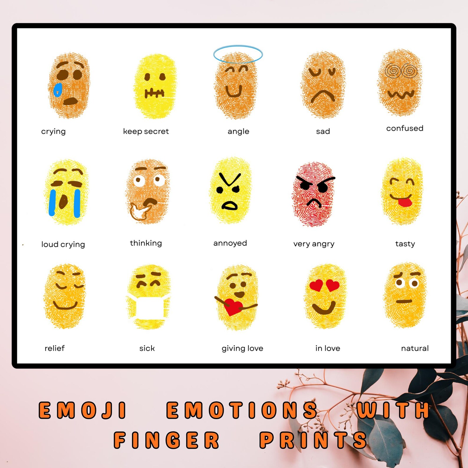Emoji Fingerprint Emotions Art: Preschool Learning Activity (PDF ...