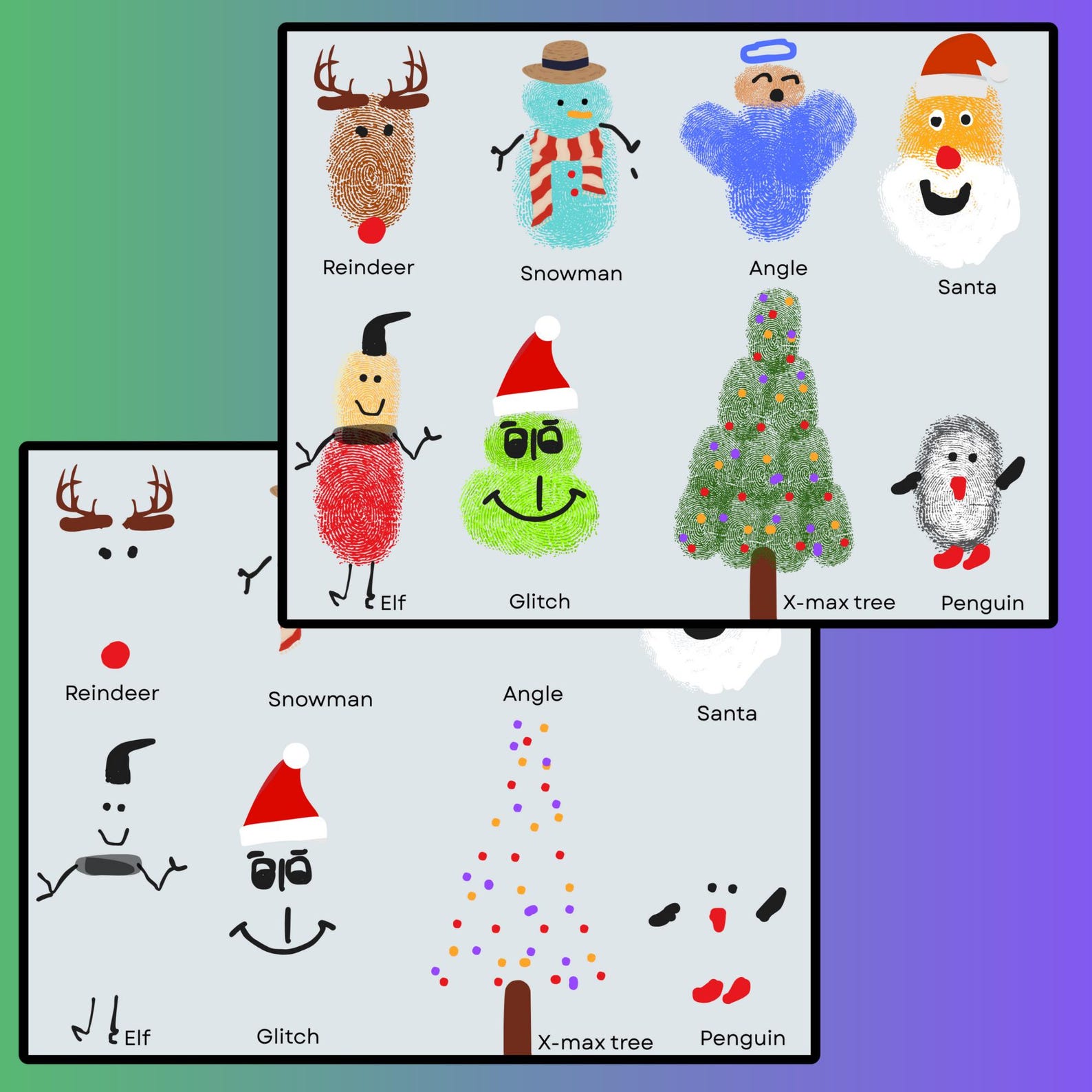 Fingerprint Christmas Art – Preschool Holiday Activity - Etsy