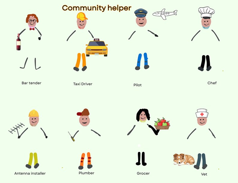 Community Helpers , Preschool Learning Printables, Craft for Kids ...