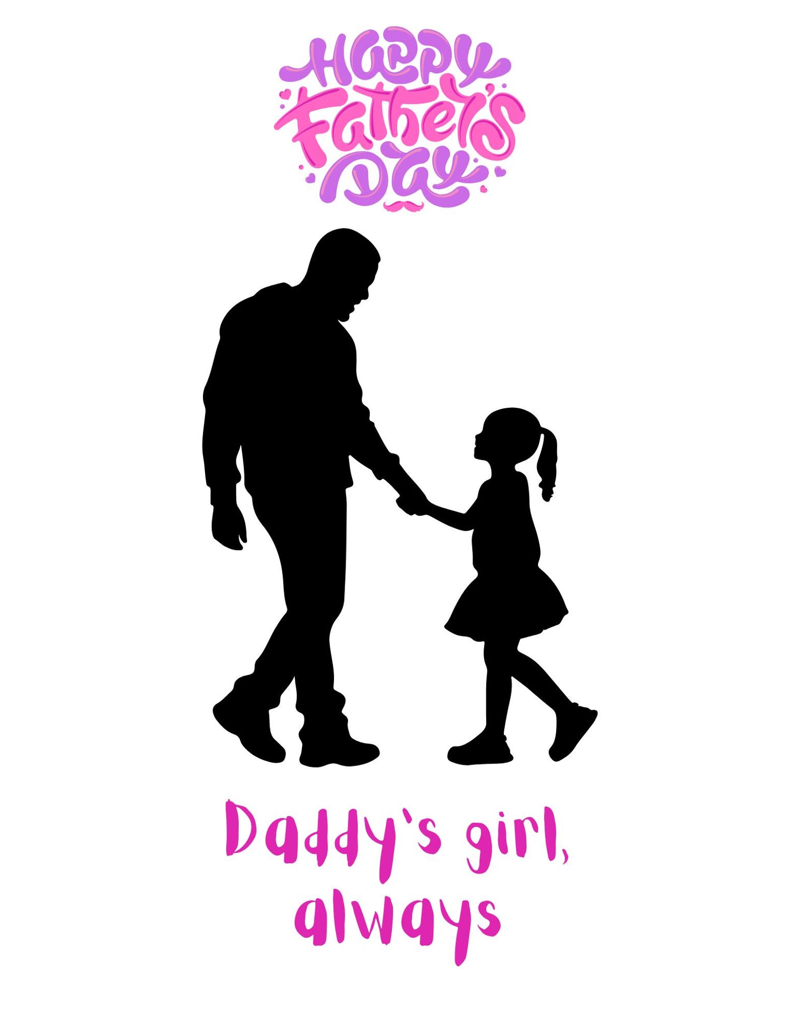 Fathers Day Printable, Shadow of Dad, Father and Daughter Love ,love ...