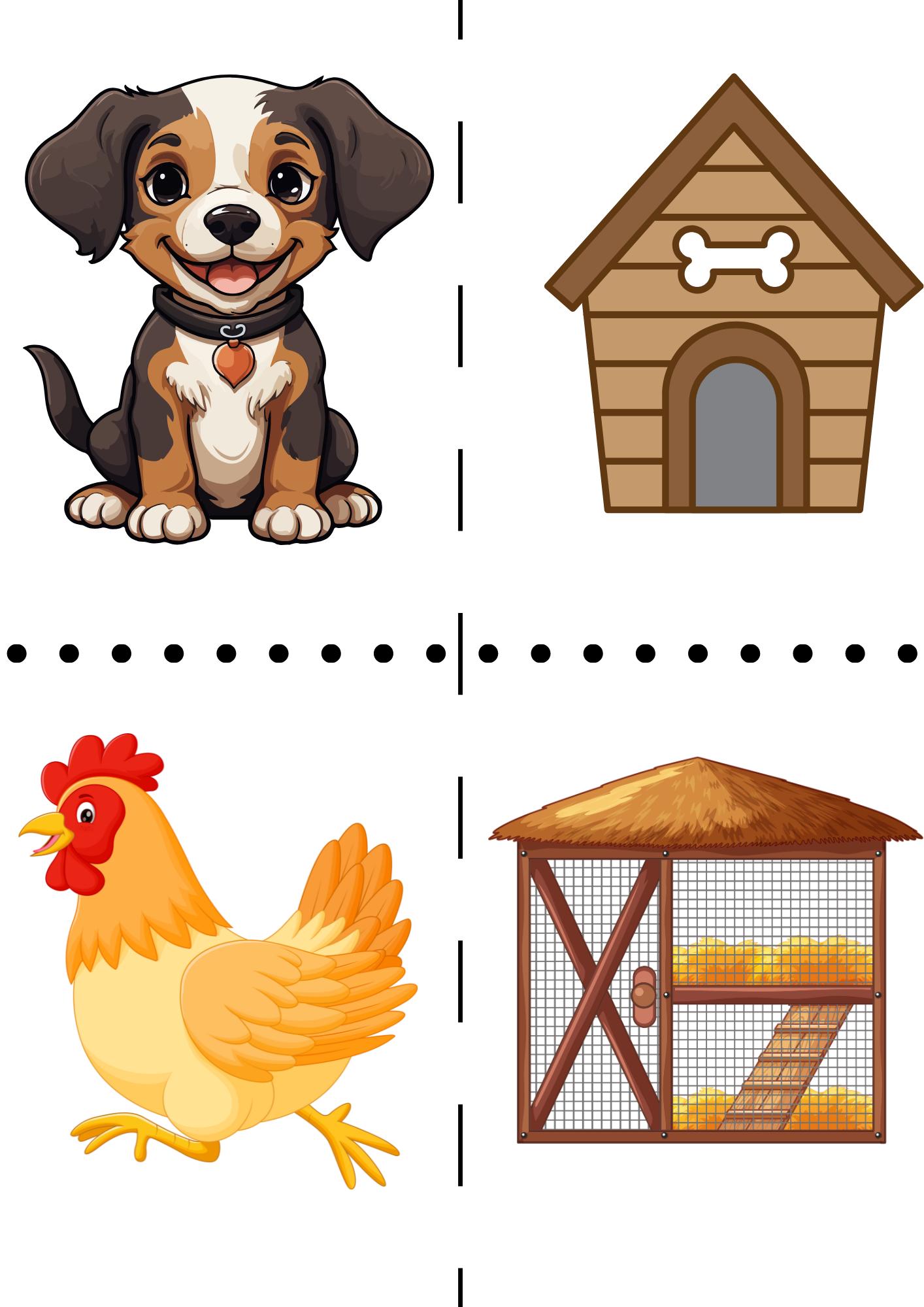 Animals and Their Homes Matching Worksheet: Preschool Learning Activity ...