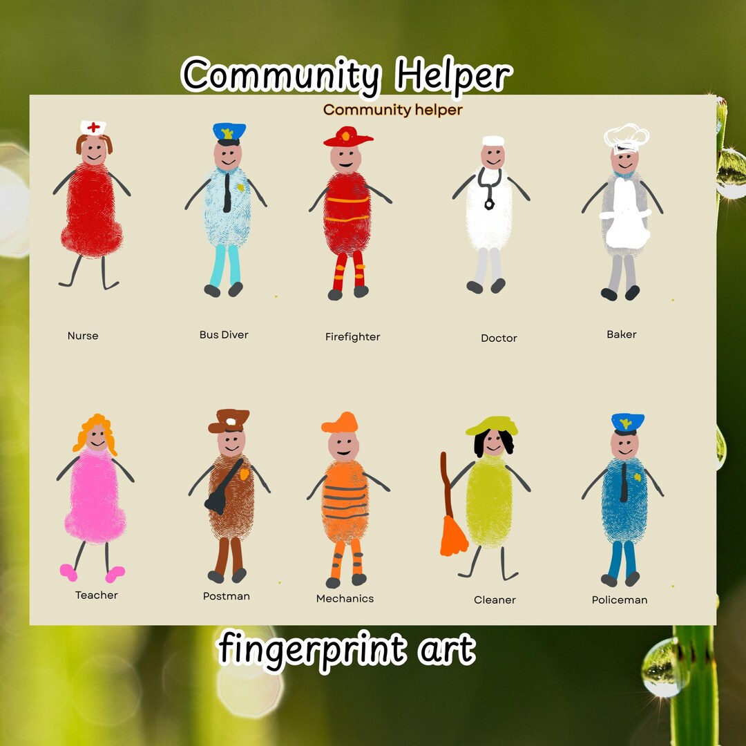Fingerprint Art ,community Helpers ,craft for Kids | Creative Preschool ...