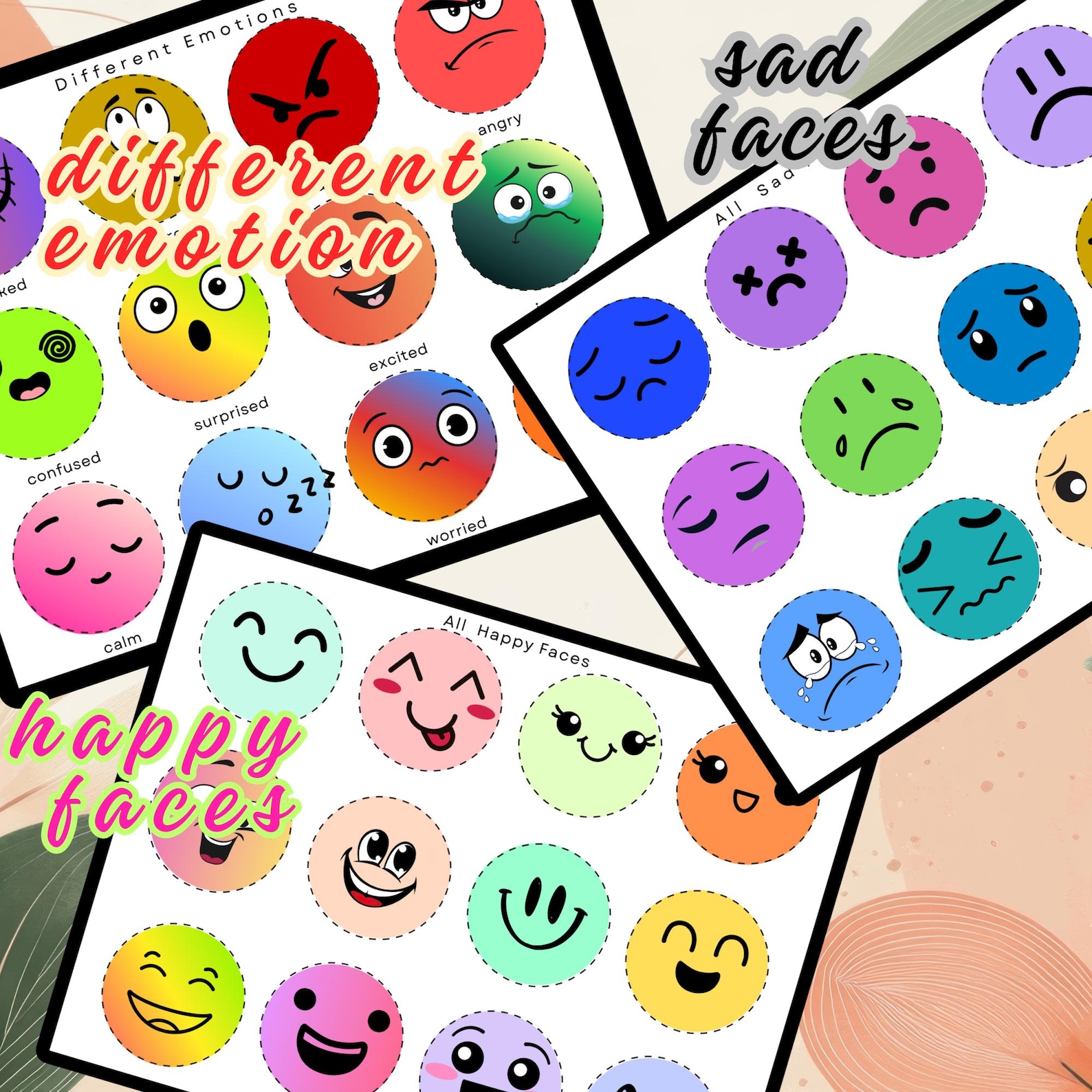Emotion Faces |printable| Social Emotional Learning |kids Crafts ...