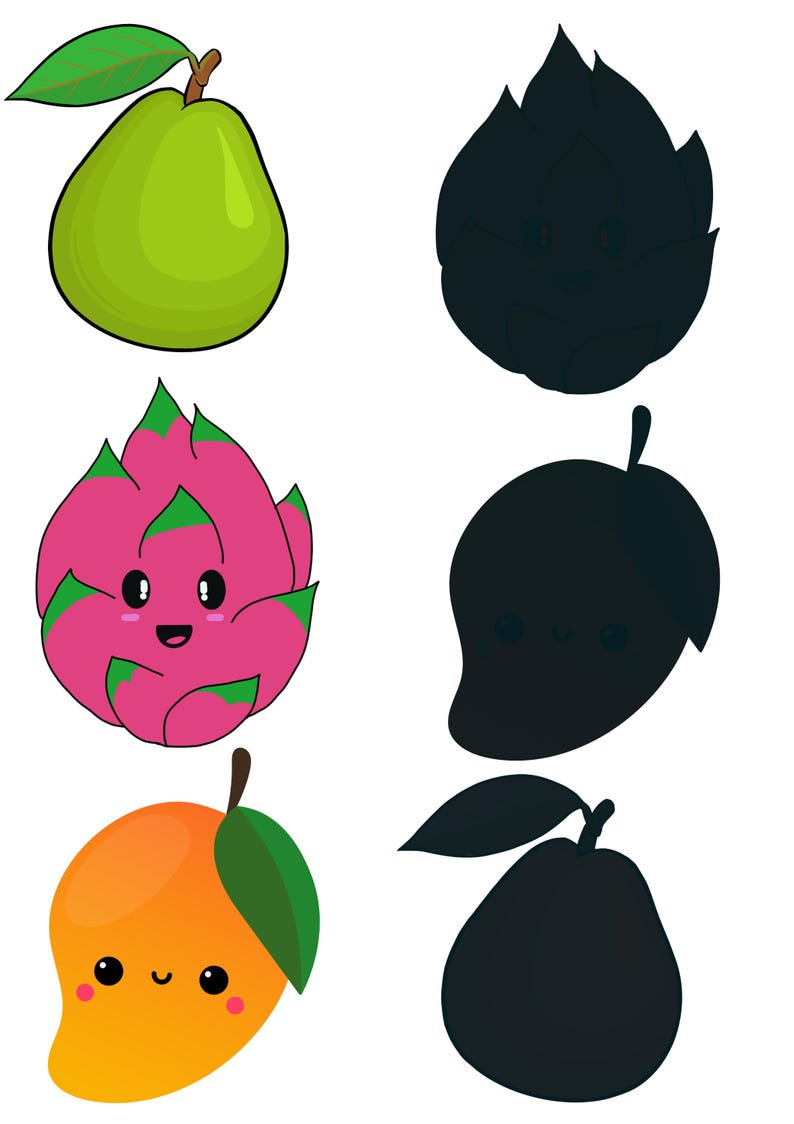 Fruit Shadow Matching Game: Preschool Printable Activity (PDF Download ...