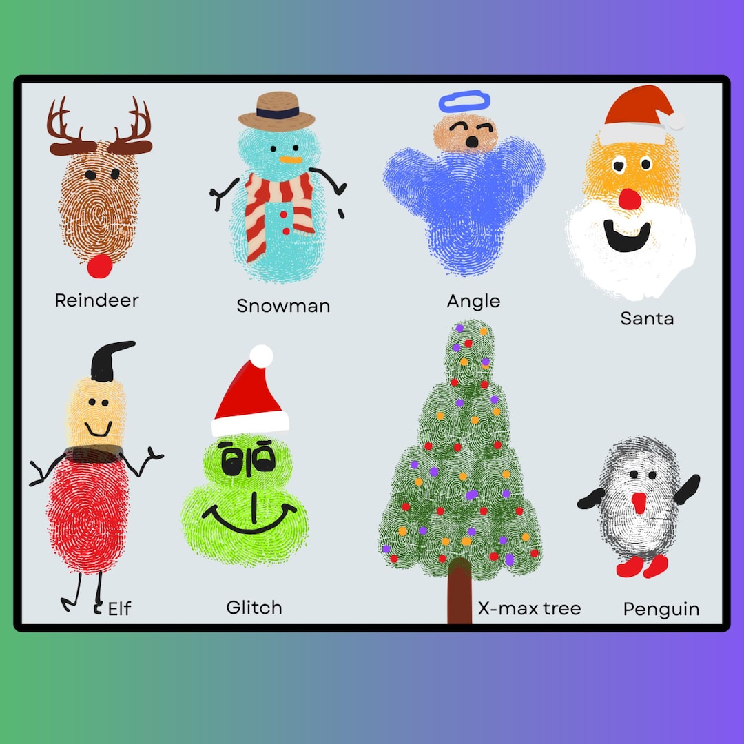 Fingerprint Christmas Art – Preschool Holiday Activity - Etsy