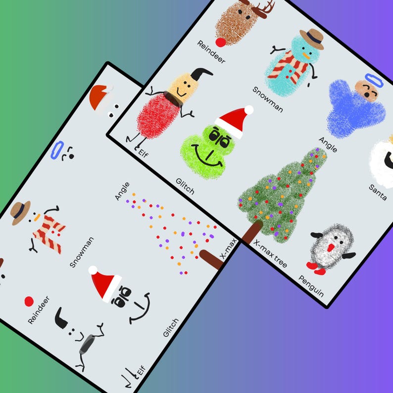 Fingerprint Christmas Art – Preschool Holiday Activity - Etsy