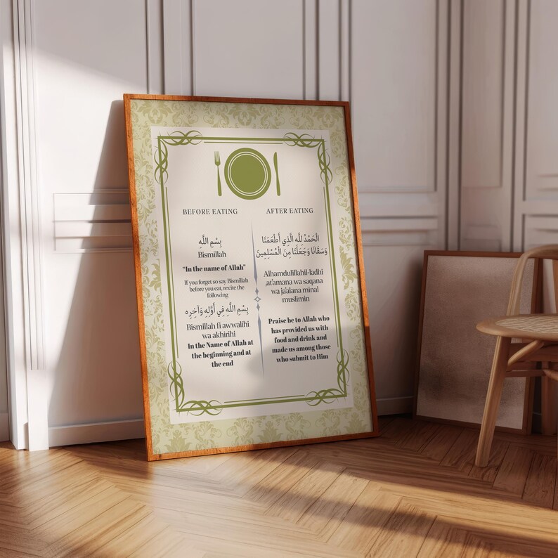 Dua for Before&after Eating Islamic Dua Printable Wall Art Modern ...