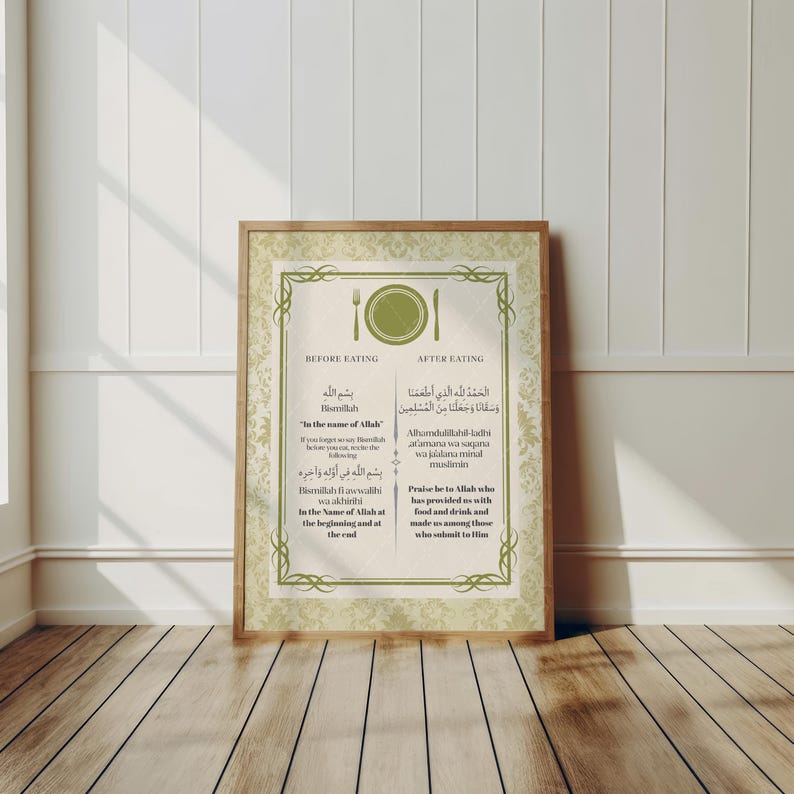 Islamic Dua Printable Art, Before & After Eating (digital Download) - Etsy