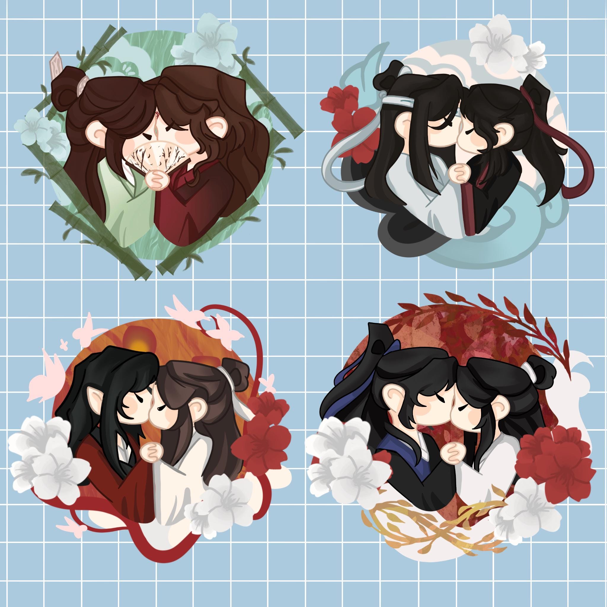 Danmei Kiss Stickers Tgcf Svsss Erha Mdzs - Etsy