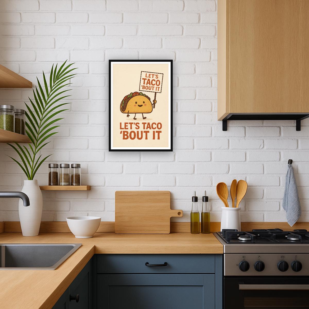 Let’s Taco ’bout It – Funny Taco Printable Wall Art | Cute Food Pun ...
