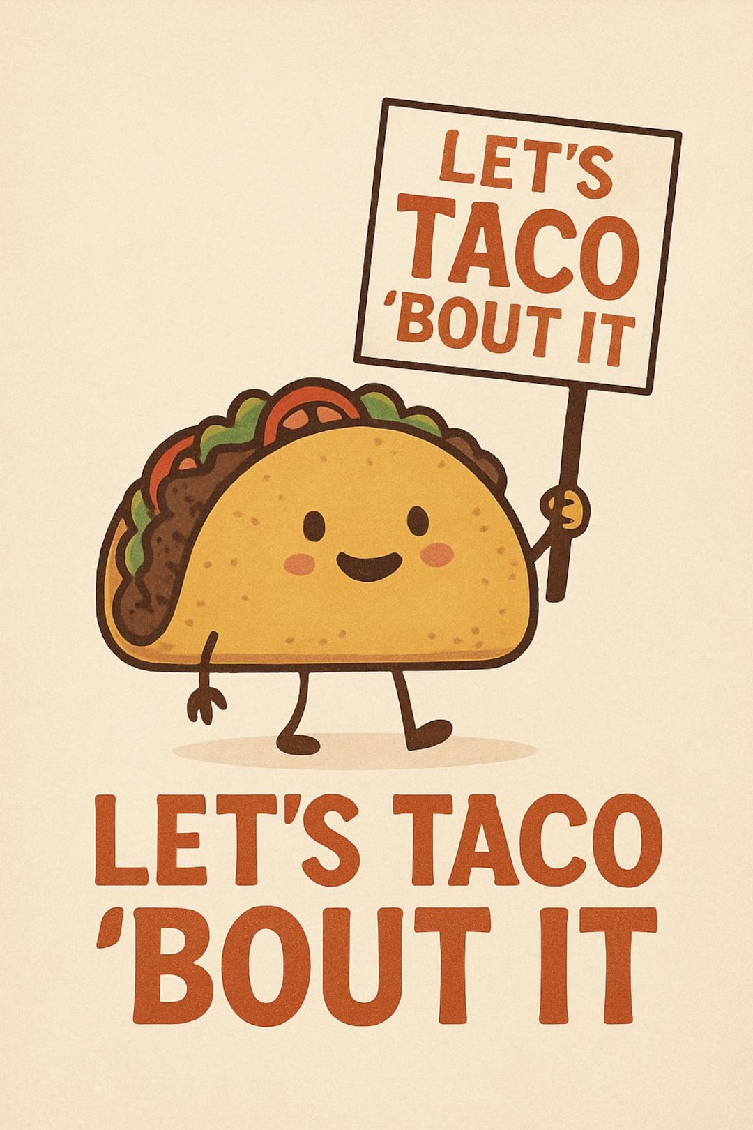 Let’s Taco ’bout It – Funny Taco Printable Wall Art | Cute Food Pun ...