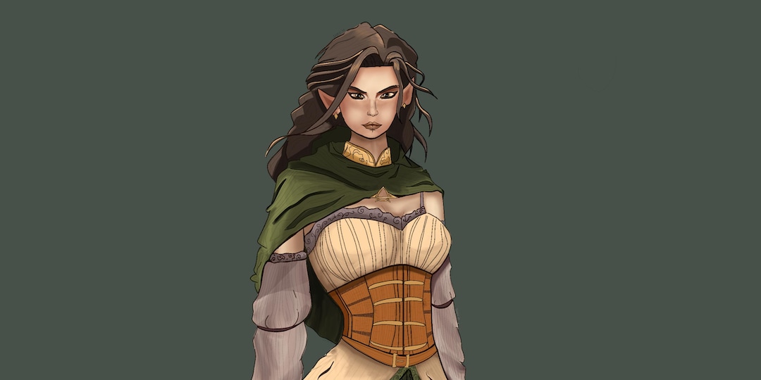Dnd Fantasy Art Female Elf Drawing Digital Print and Download - Etsy